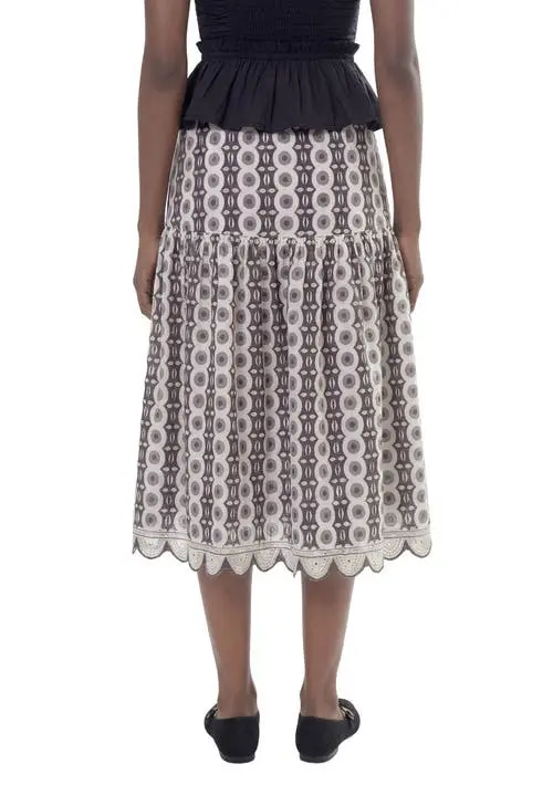 AREA STARS Riya Printed A-line Skirt - Circle Print