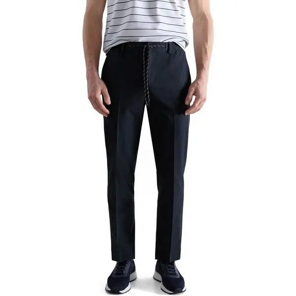 Mango Slim Fit Stretch Twill Pants With Drawstring Waist