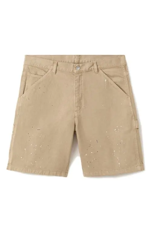 Mango Paint Splatter Relaxed Fit Denim Bermuda Shorts