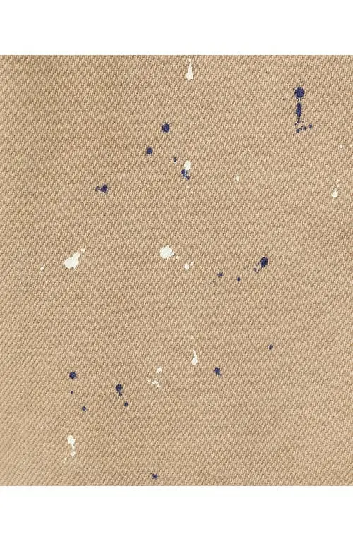 Mango Paint Splatter Relaxed Fit Denim Bermuda Shorts