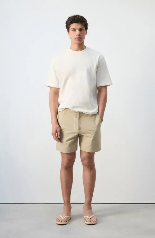 Mango Cotton-blend Twill Drawstring Shorts - Beige