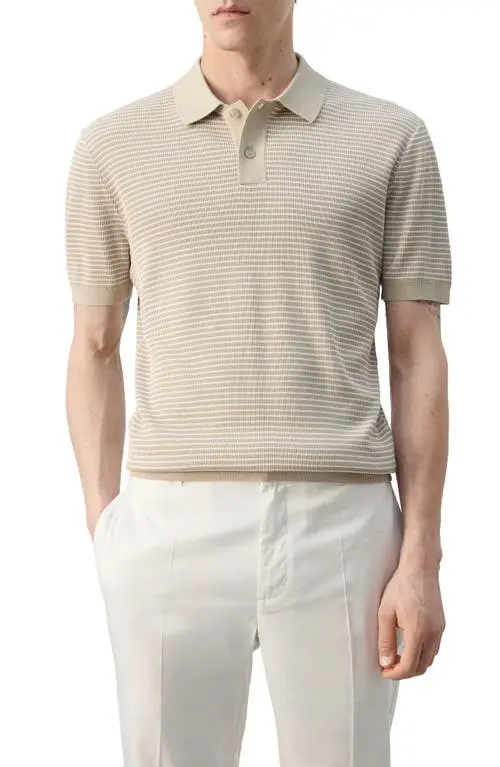 Mango Stripe Polo - Beige