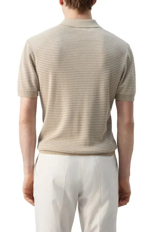 Mango Stripe Polo - Beige