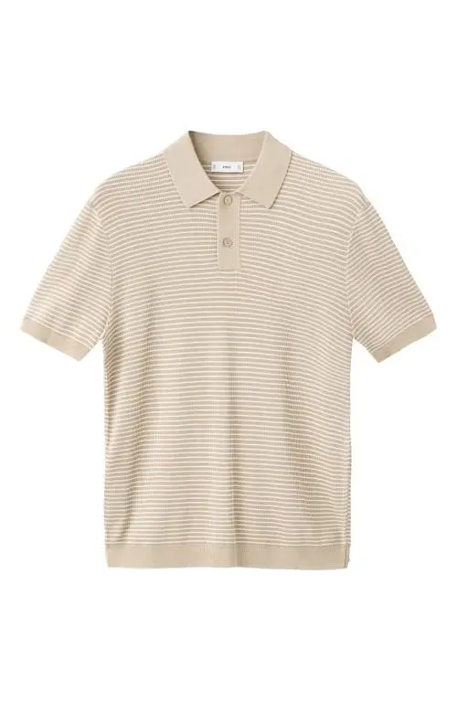 Mango Stripe Polo - Beige