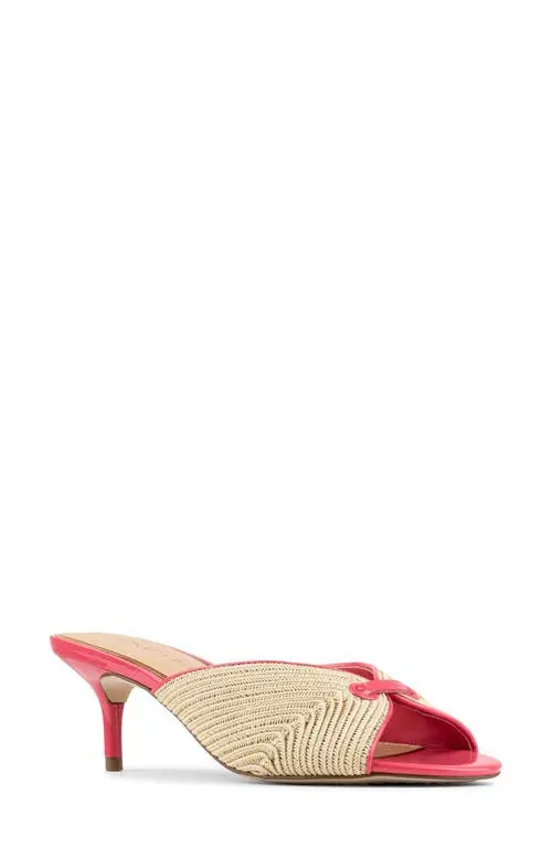 DONALD PLINER Raffia Woven Mules - Pink