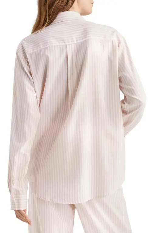 Tommy John Stripe Woven Button-up Sleep Shirt - Pink