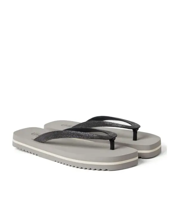 Brunello Cucinelli Embellished Thong Sandals With Chain Detail