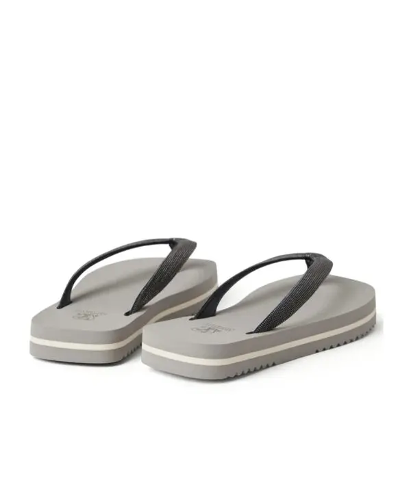 Brunello Cucinelli Embellished Thong Sandals With Chain Detail