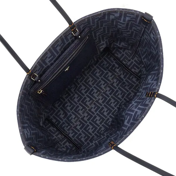 Fendi Reversible Denim "roll" Shopping Bag