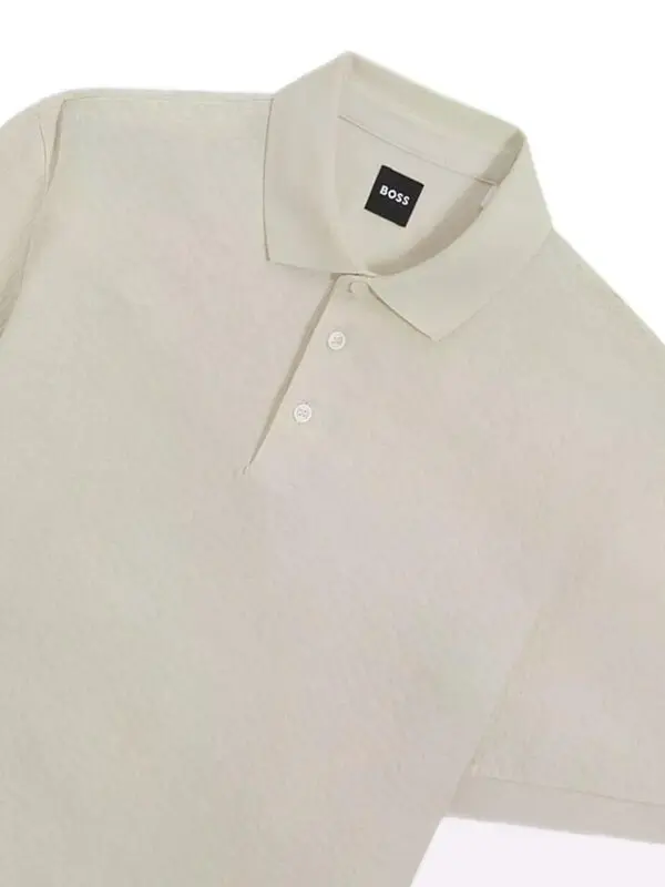 BOSS Textured Short-sleeve Polo Shirt - Neutrals