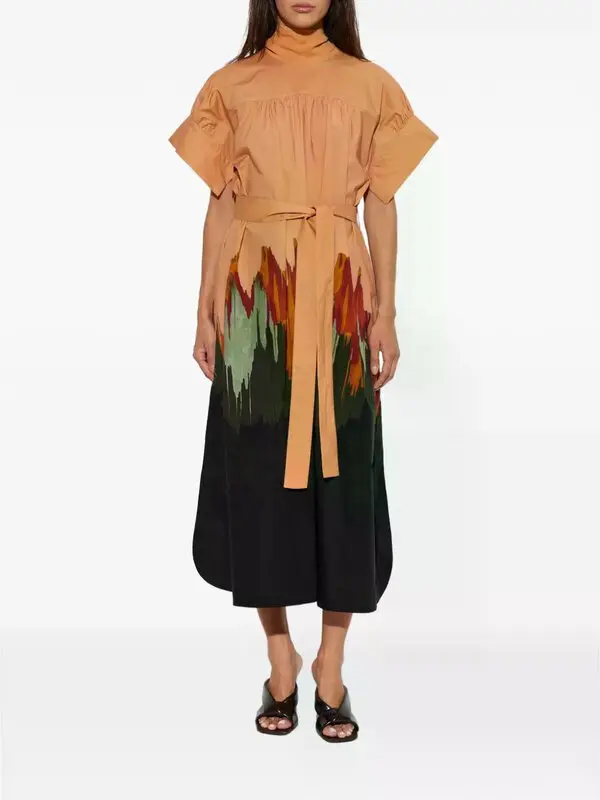 Ulla Johnson Graphic Print Belted Midi Dress
