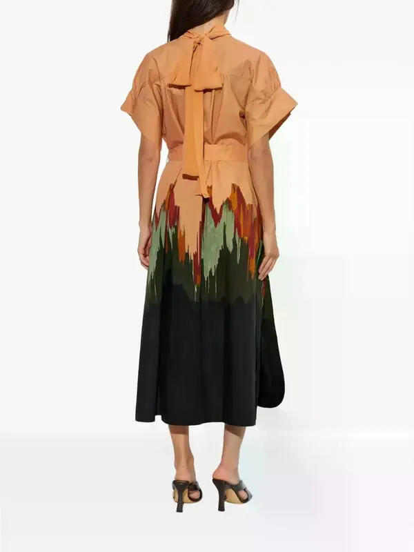 Ulla Johnson Graphic Print Belted Midi Dress