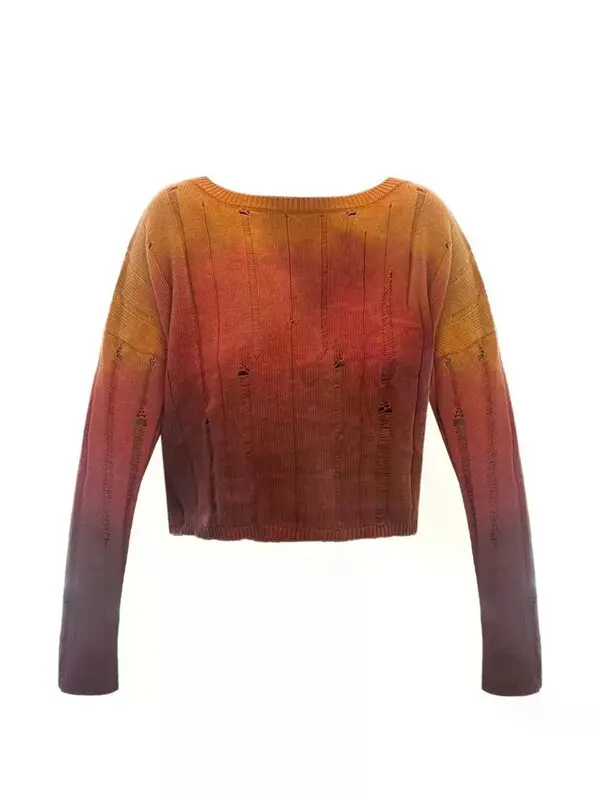 LESLIE AMON Distressed Ombré Sweater