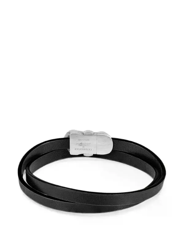 Tateossian Double-wrap Leather Bracelet - Silver
