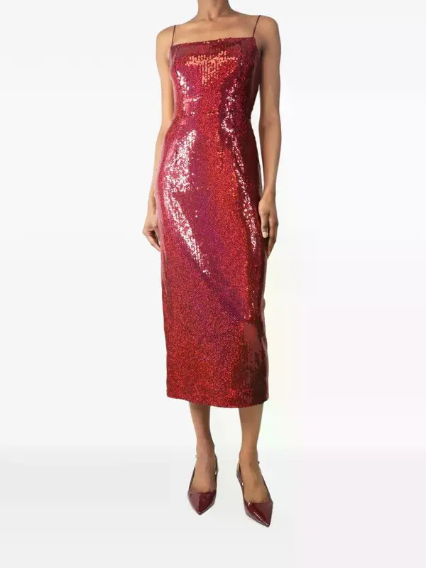 MARKARIAN Sequin Embellished Side-slit Dress