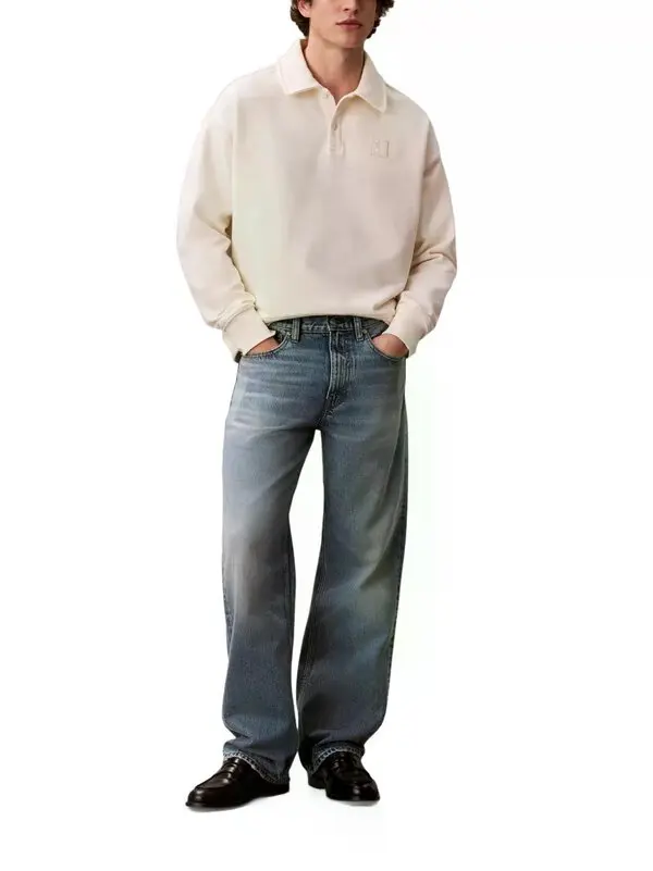 Calvin Klein Logo-patch Polo-collar Sweater