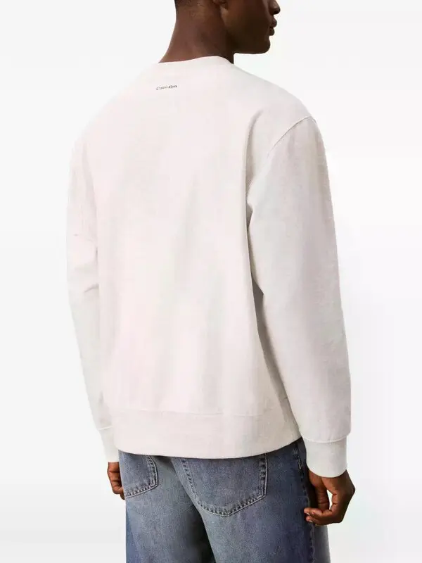 Calvin Klein Marl Logo Print Crew Neck Sweater