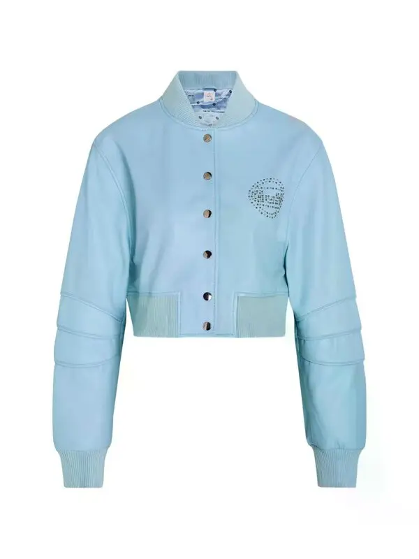 AN-Y1 Cropped Bomber Jacket With Stud Embellishment