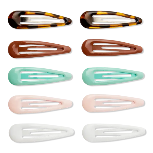PRODUCT-OBSESSED Set Of 10 Rubberized Snap Hair Clips - One-color