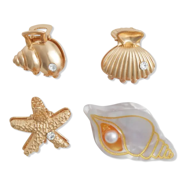 PRODUCT-OBSESSED Set Of 4 Mini Shell Claw Clips - One-color
