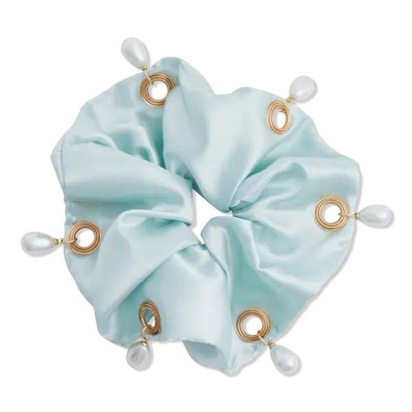 PRODUCT-OBSESSED Embellished Faux Pearl Scrunchie - One-color