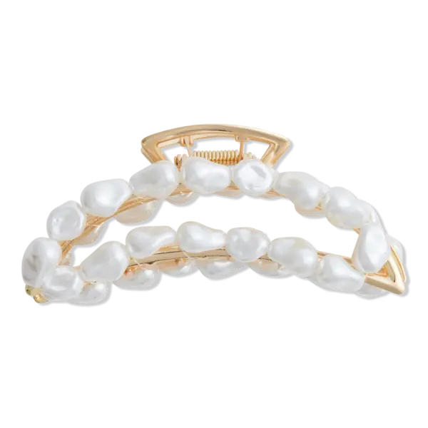 PRODUCT-OBSESSED Embellished Faux Pearl Claw Clip - One-color