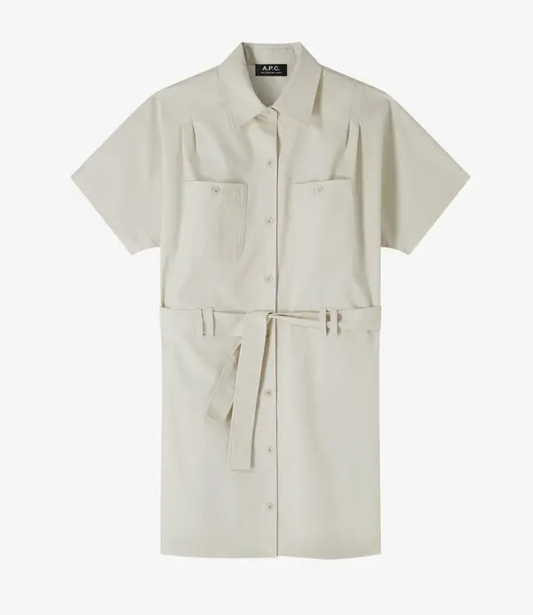 A.p.c. New Drew Courte Dress Off White - Chalk