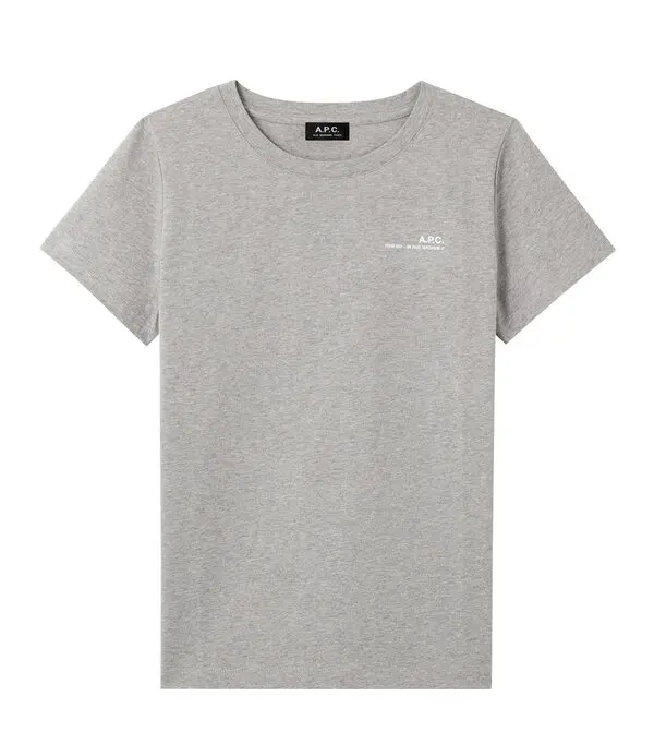 A.p.c. Cotton T-shirt With Logo Print - Grey