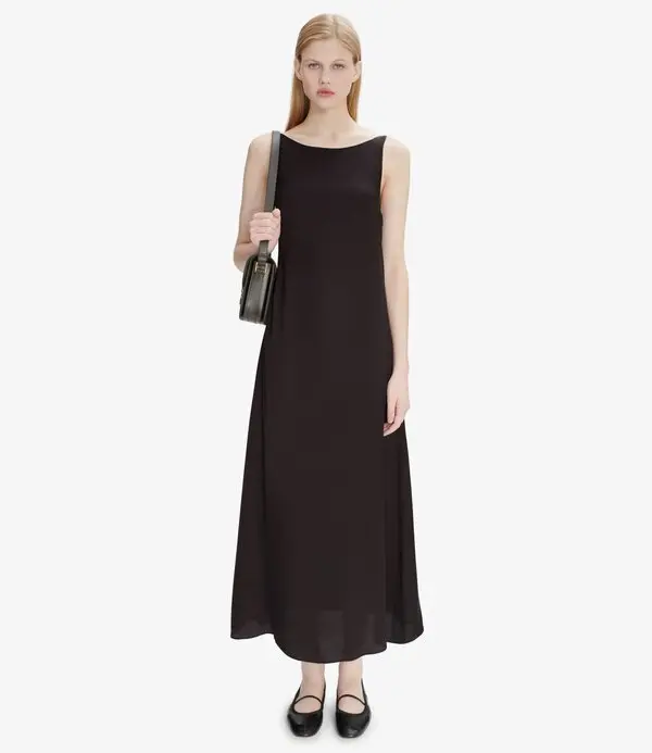 A.p.c. Flowing Satiny Maxi Dress With Spaghetti Straps