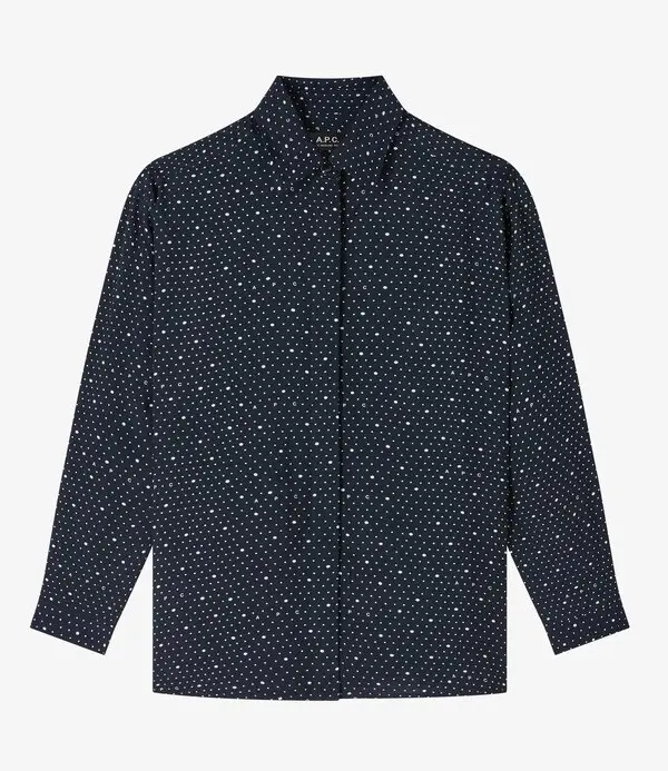 A.p.c. Polka Dot Button-down Shirt - Navy Blue