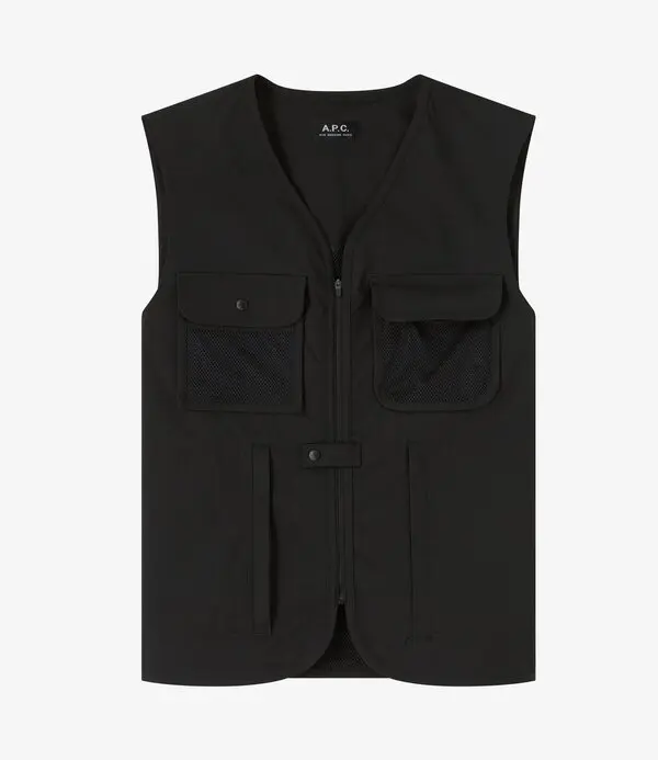A.p.c. Sleeveless Zip-up Jacket - Black