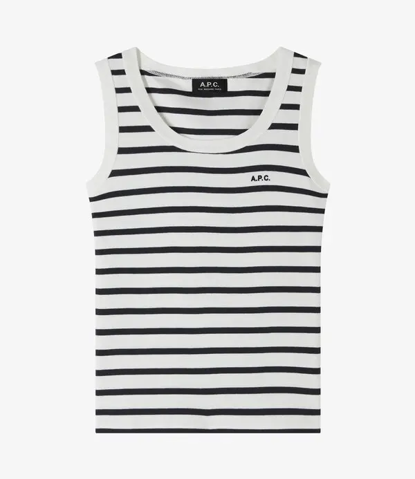 A.p.c. Léonie Striped Fitted Tank Top - Ecru