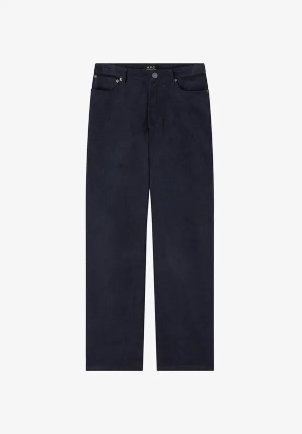 A.p.c. Elisabeth Straight Leg Pants - Navy Blue