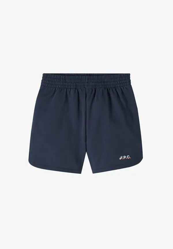 A.p.c. X Asics Logo Cotton Shorts - Navy Blue