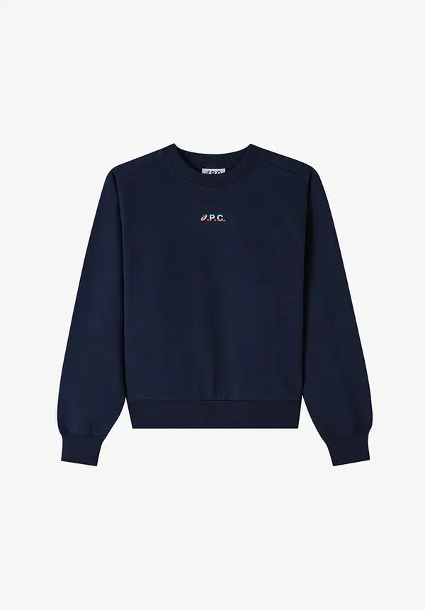 A.p.c. X Asics Logo Sweatshirt - Navy Blue