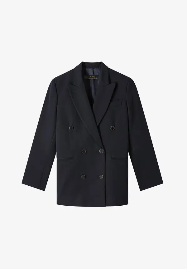 A.p.c. X Anastasia Barbieri Double-breasted Blazer - Navy Blue