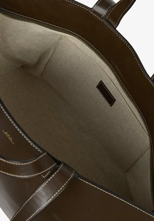 A.p.c. Drummer Leather Bag - Dark Brown