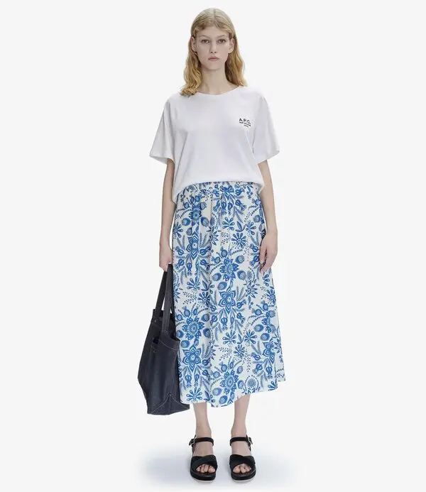 A.p.c. Printed Midi Skirt - Blue