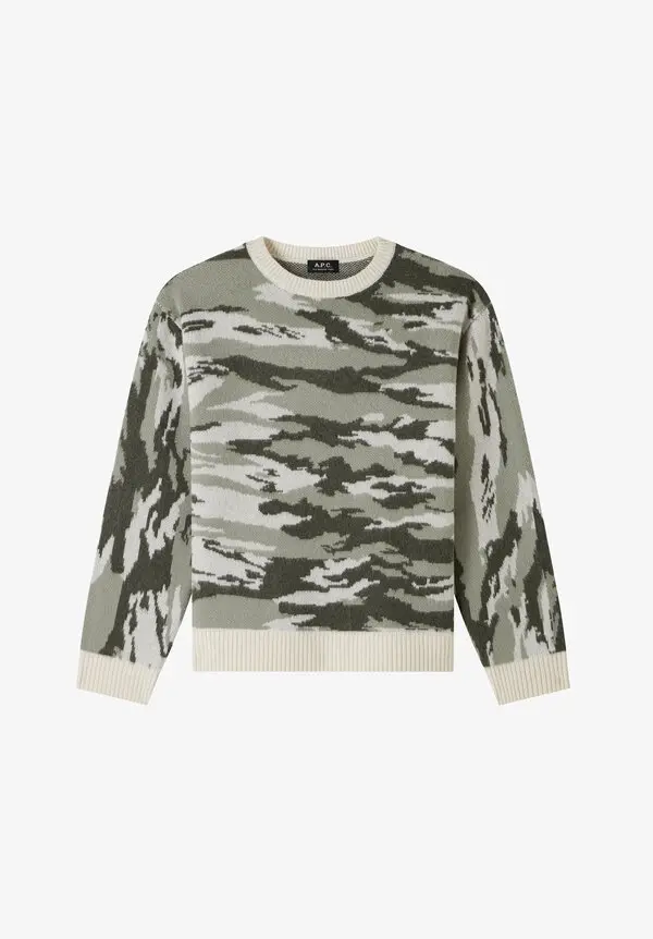 A.p.c. Lionel Camouflage Knit Sweater - Charcoal Grey