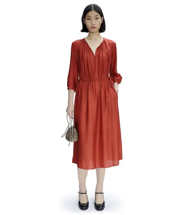 A.p.c. Eve Midi Dress - Terracotta