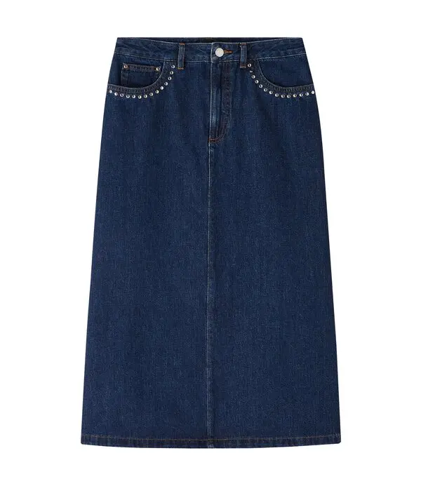A.p.c. Redwood Flared Denim Skirt - Indigo