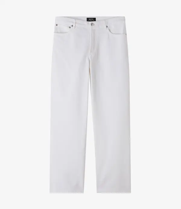 A.p.c. Elisabeth Long High Rise Straight Leg Jeans - White