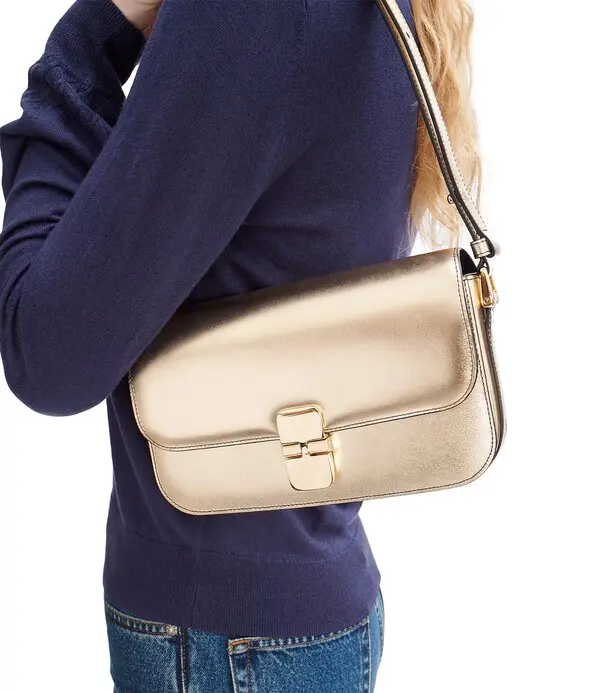 A.p.c. Grace Shoulder Bag - Gold