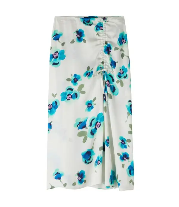 A.p.c. Floral Print Midi Skirt - Off White