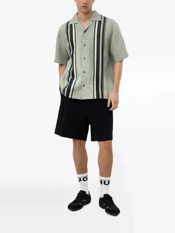 Hugo Seersucker Textured Pleated Shorts