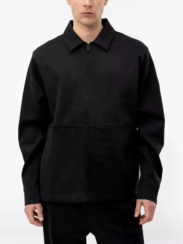 BOSS Zip-up Long-sleeve Shirt - Black