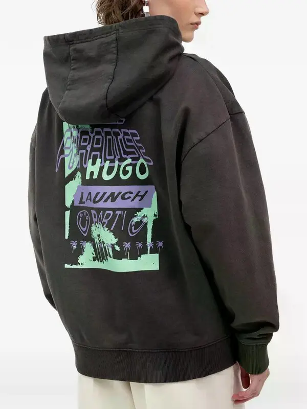 Hugo Graphic Print Zip-up Hoodie