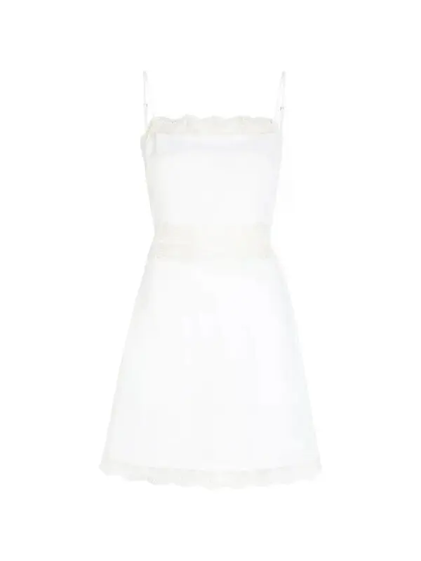 Staud Stayd "amalina" Lace-trim Slip Mini Dress - White