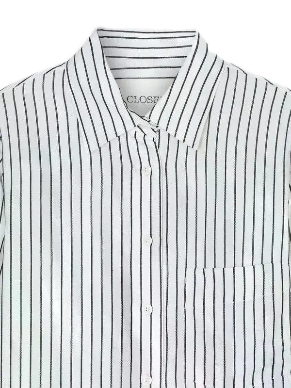Closed Striped Crop Shirt