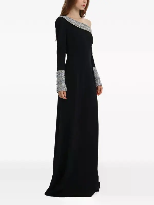 DINA MELWANI Embellished Off-shoulder Maxi Dress